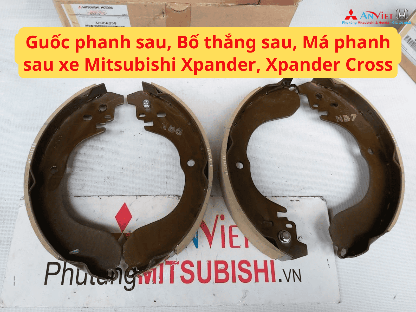 Guốc phanh sau, Bố thắng sau, Má phanh sau xe Mitsubishi Xpander, Xpander Cross chính hãng